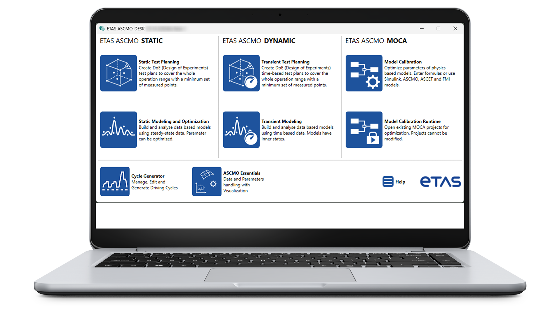 ASCMO-DESK - interface pour la modélisation et l'étalonnage | ETAS
